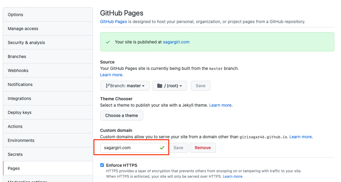 Sagar s Blog Three step Guide To Set Up Custom Domain For Your Github io Pages